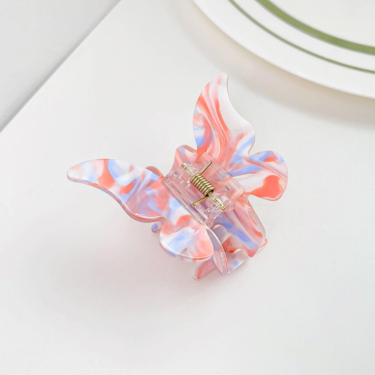 Заколка-бабочка Baifiya, ретро-стиль, красная, 6 см