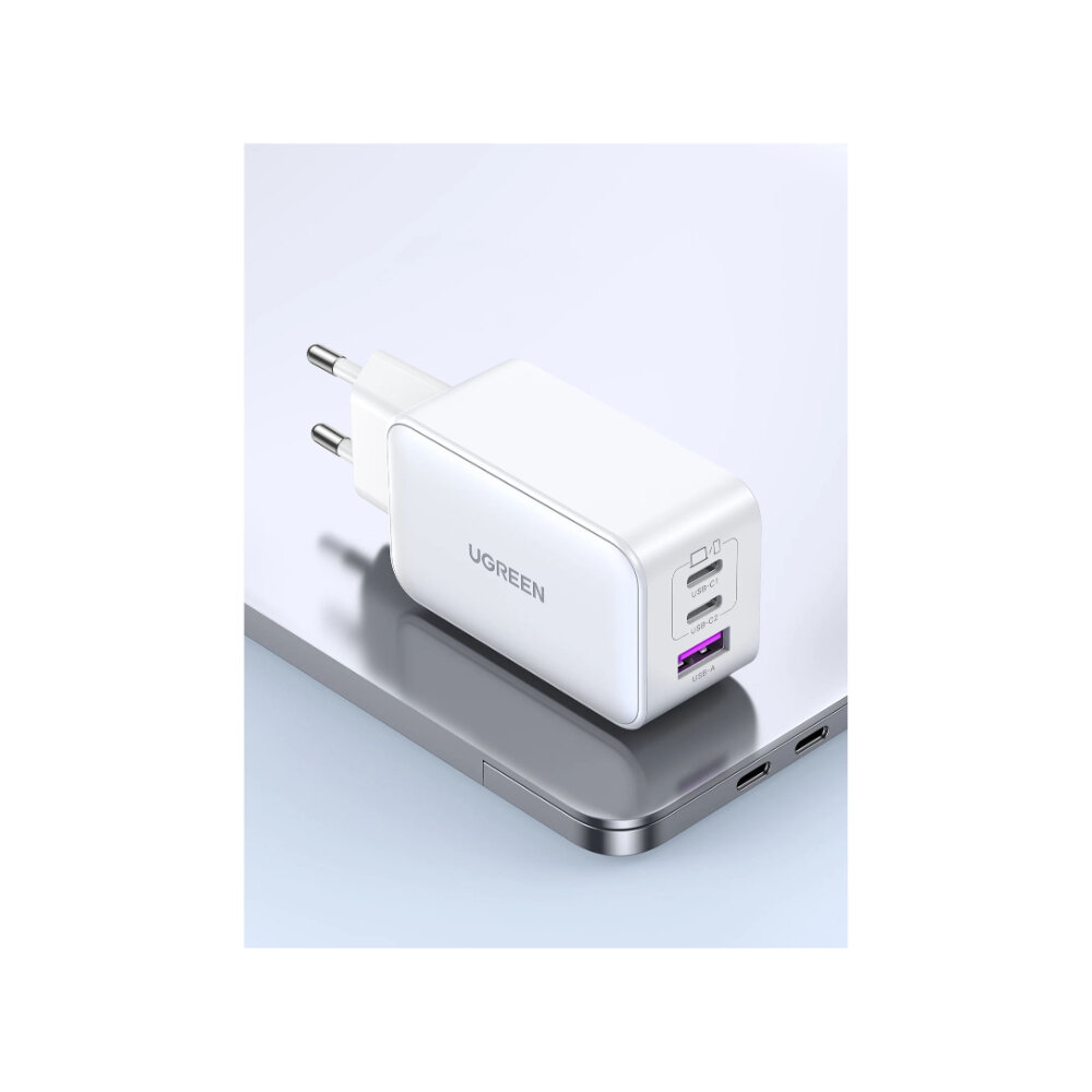 Устройство зарядное сетевое Nexode 2*USB-C+1*USB-A 65W GaN Tech Fast Charger EU белое Ugreen