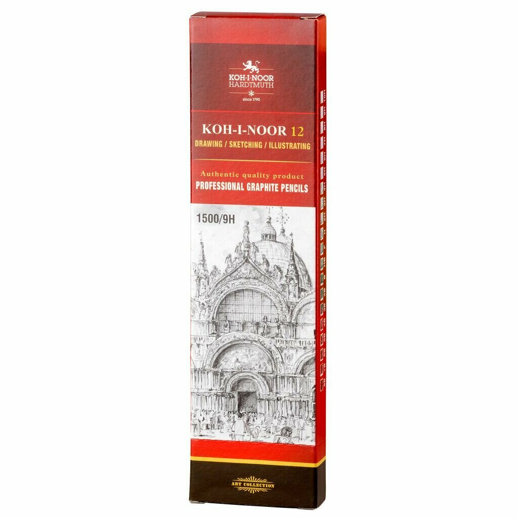 Карандаш Koh-I-Noor 1500 9Н. Комплект из 12 карандашей