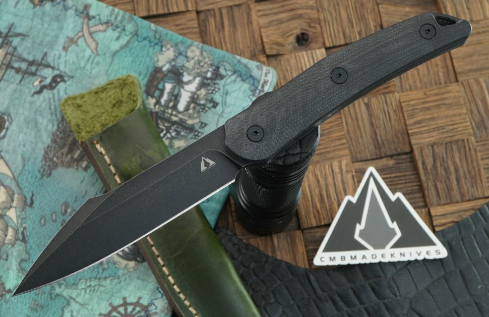 Нож CMB Made Knives Kisame, сталь 14C28N, BC, рукоять черный G-10
