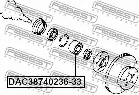 Febest Подшипник ступицы для NISSAN ALMERA, SUNNY 90-00 передний