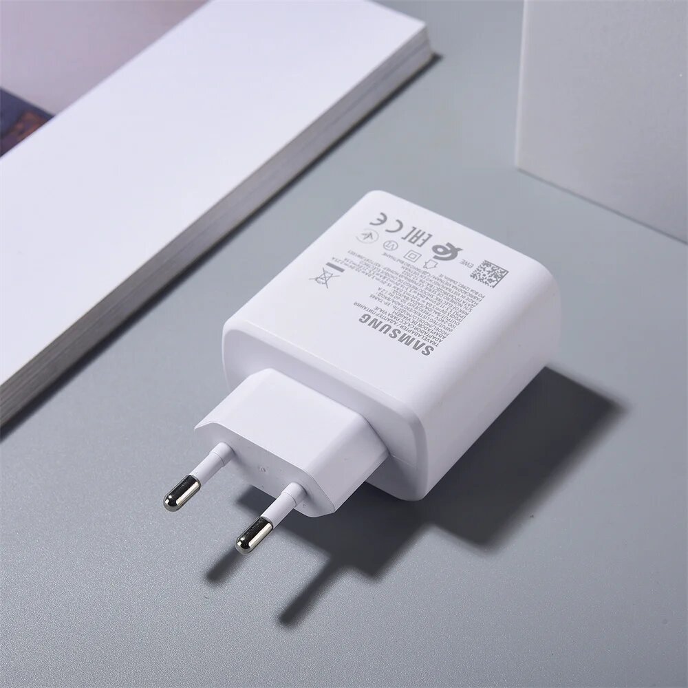 Samsung S24 Ultra 5G 45W PD супер быстрое зарядное устройство, адаптер мощности 1M White EU Charger
