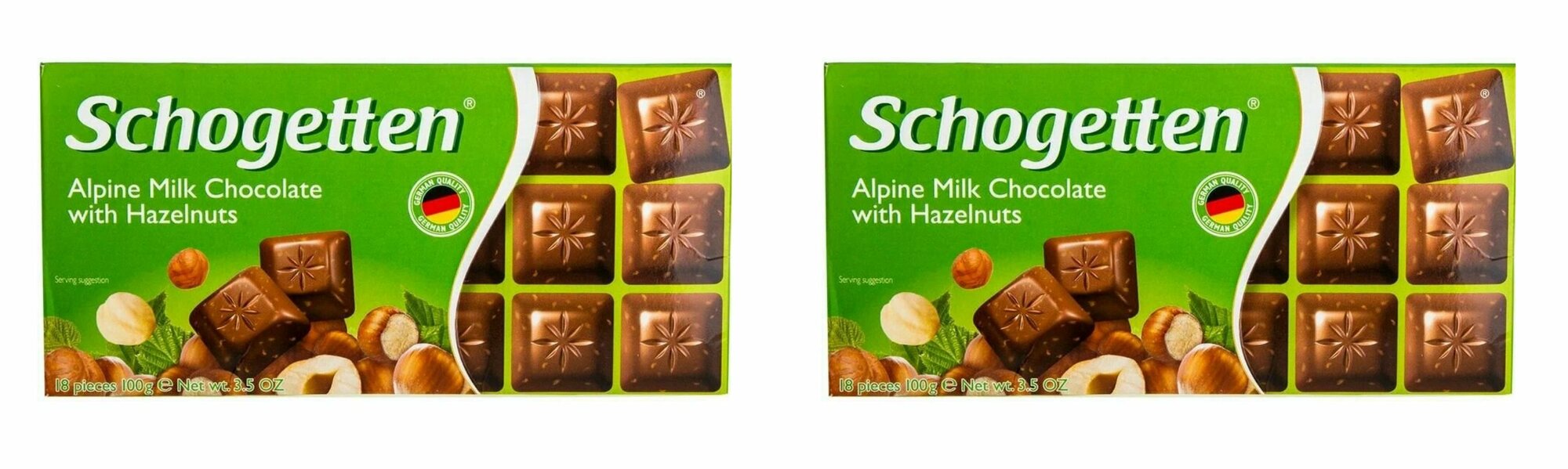 Schogetten Шоколад молочный Alpen Milk With Hazelnut, с фундуком, 100 г, 2 шт