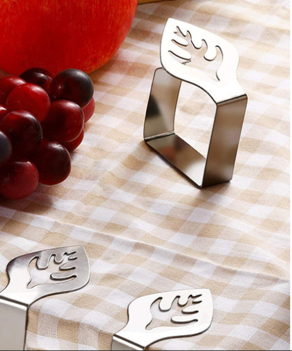 Зажимы для скатерти DC из нержавеющей стали, фиксаторы для стола с декором Листок свадебные, 4 шт