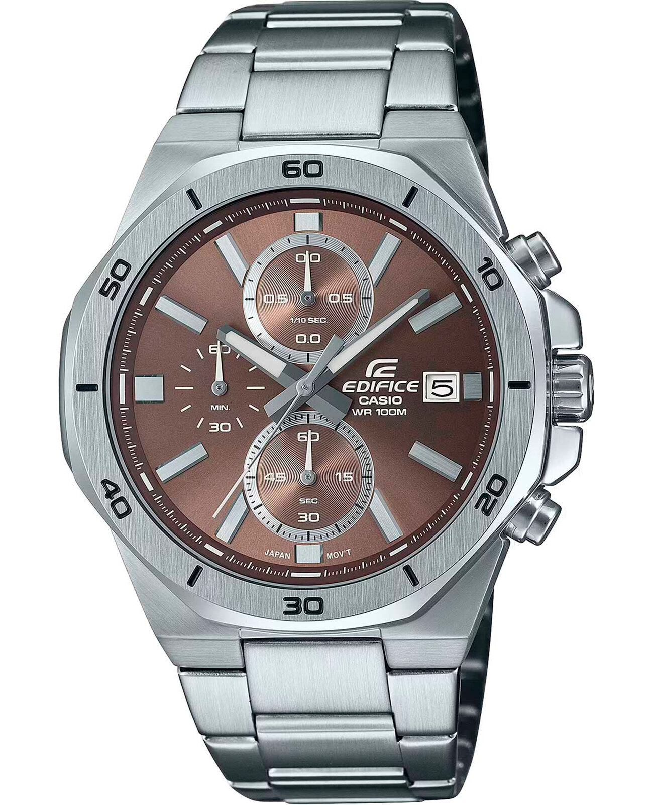 Наручные часы CASIO Edifice, коричневый/серебряный — фото 1