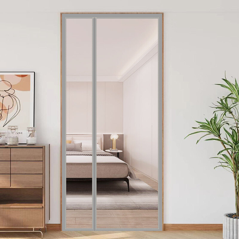 Магнитная противомоскитная сетка для дверей с полными магнитными полосами, самоклеящаяся магнитная сетка для дверей и окон, утолщенная летняя домашняя сетка-занавеска.