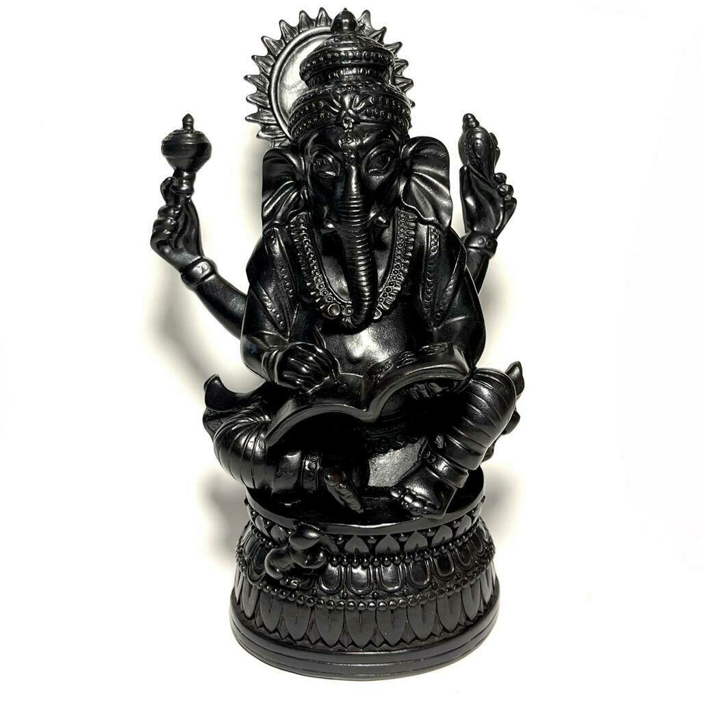 Статуэтка ганеш С книгой, темный (полистоун, высота 16,5 см.), 1 шт.