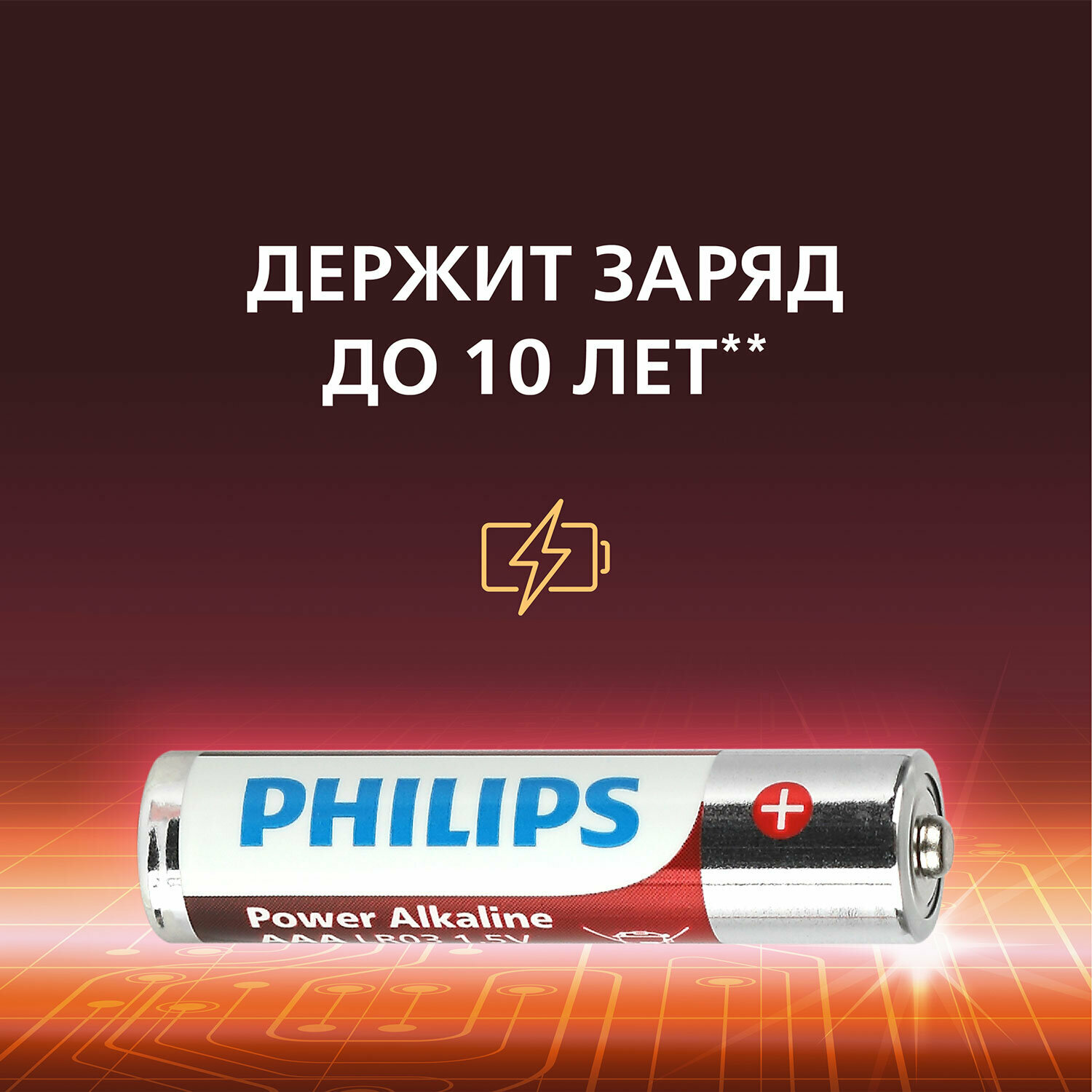 Упаковка 4 шт. Батарейки алкалиновые "мизинчиковые" комплект 4 шт, PHILIPS Power Alkaline, ААА (LR03,15А), блистер, Б0062736
