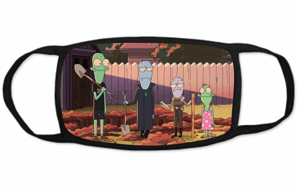 Маска на лицо Солнечные противоположности, Sollar Opposites №2, Взрослая - 20 на 12,5 см