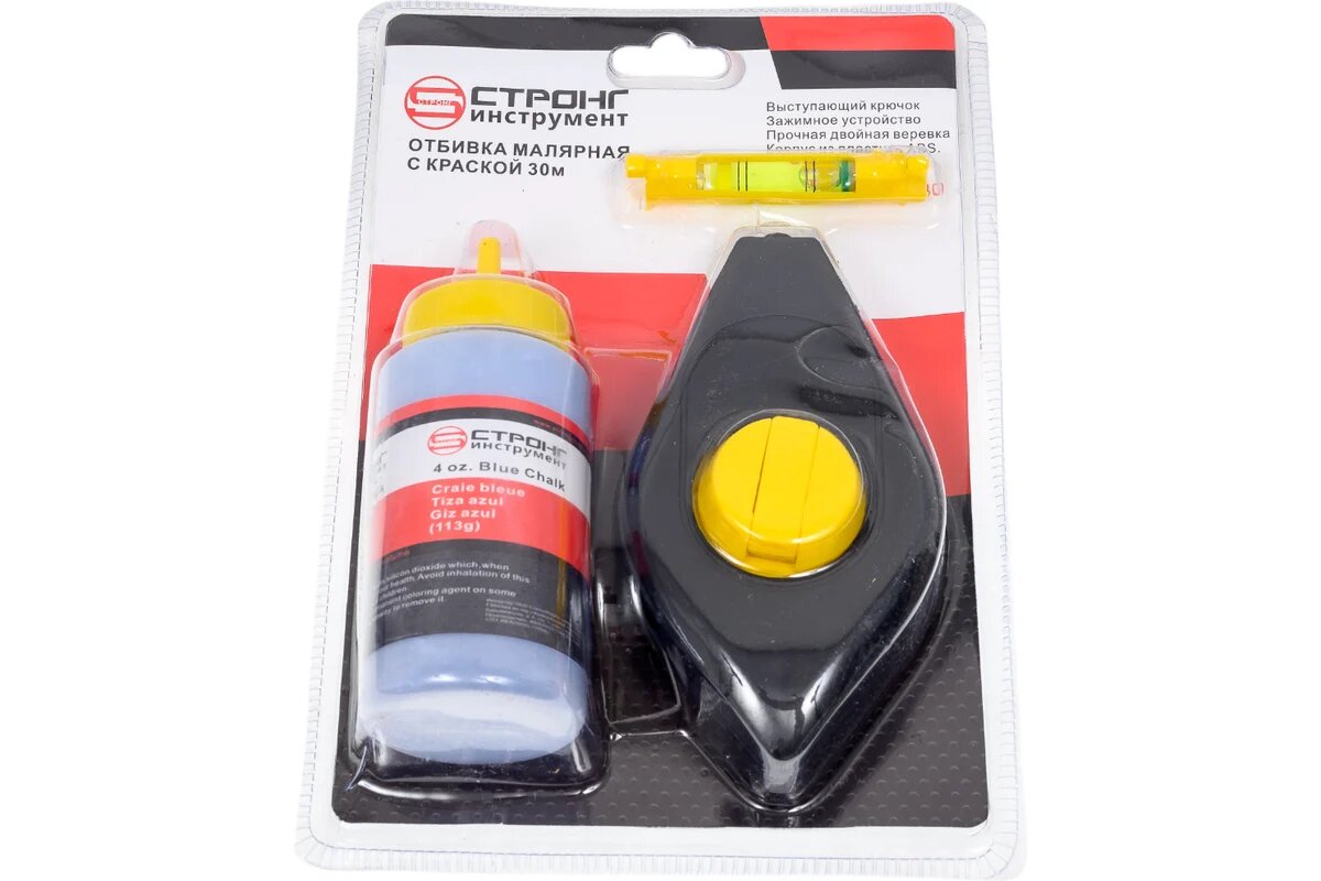 Strong Отбивочный шнур с краской 30 м СТИ-62500030 для разметки и окраски поверхностей