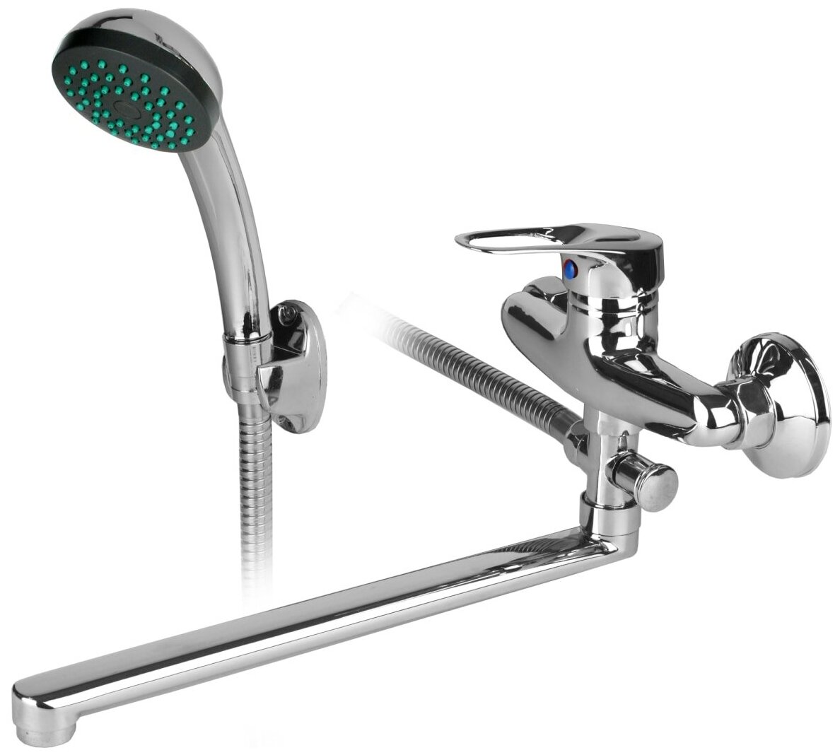 Смеситель для ванны универсальный Дельфин однорычажный цвет хром