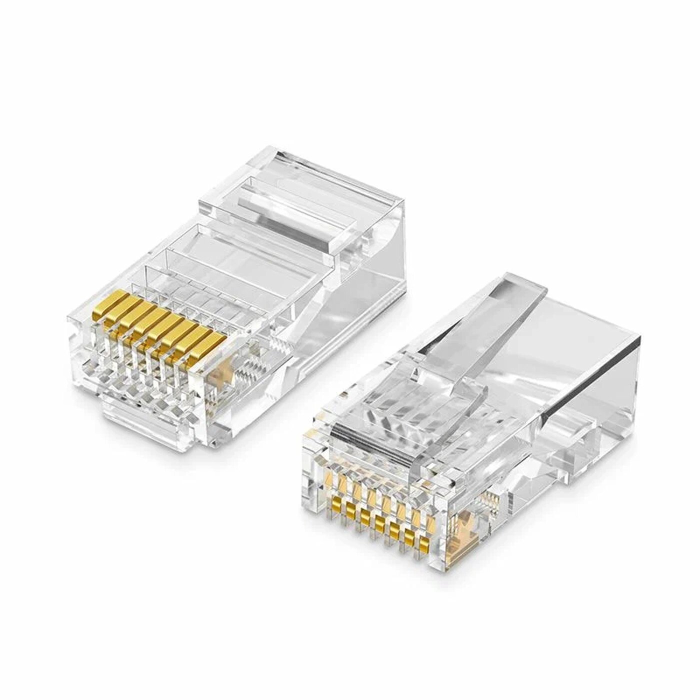 Коннектор UGREEN NW110 (20331) RJ45 Network Connector for UTP Cat 5, Cat 5e 50 шт. Цвет: прозрачный