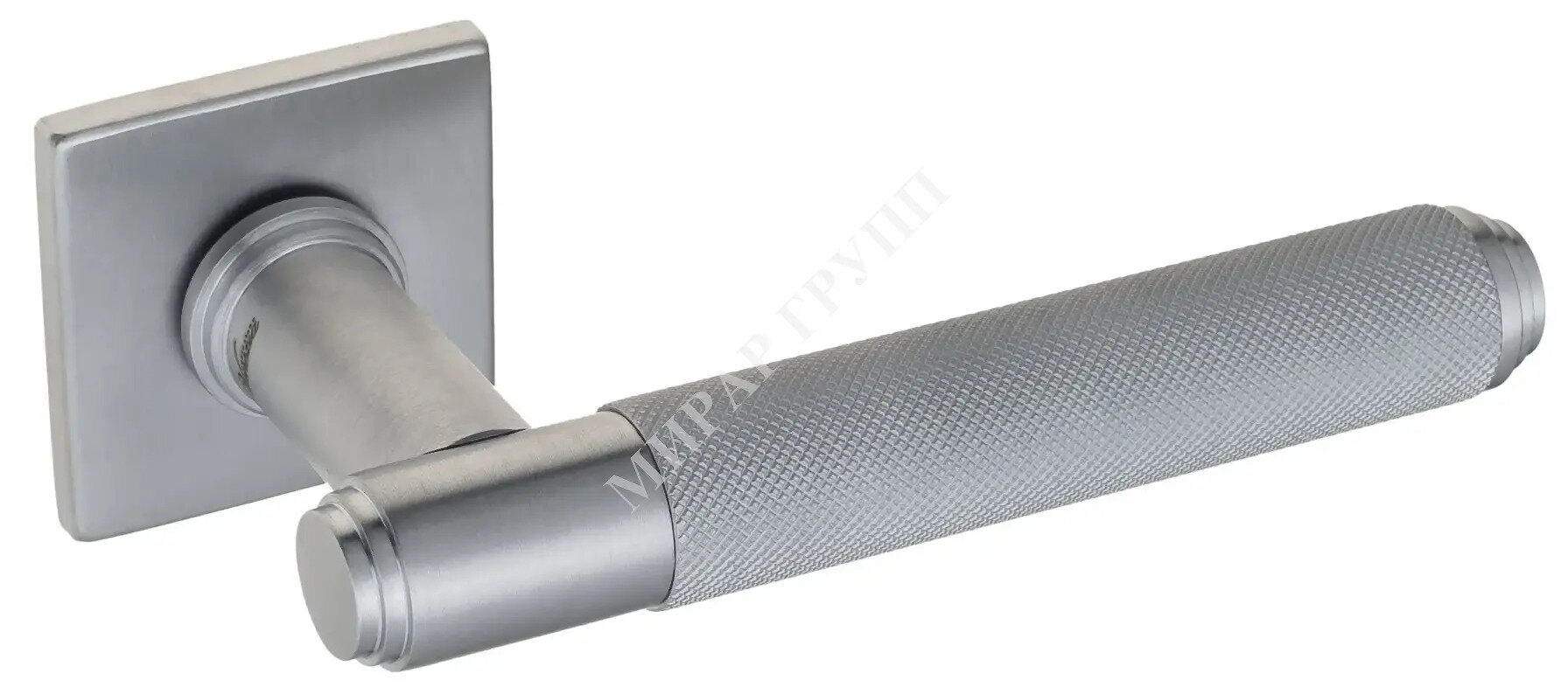 Дверная ручка на квадратной розетке Venezia "EXA ZIG" FSS матовый хром