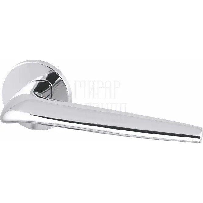 Дверная ручка Armadillo на круглой розетке "TWIN" URS полированный хром
