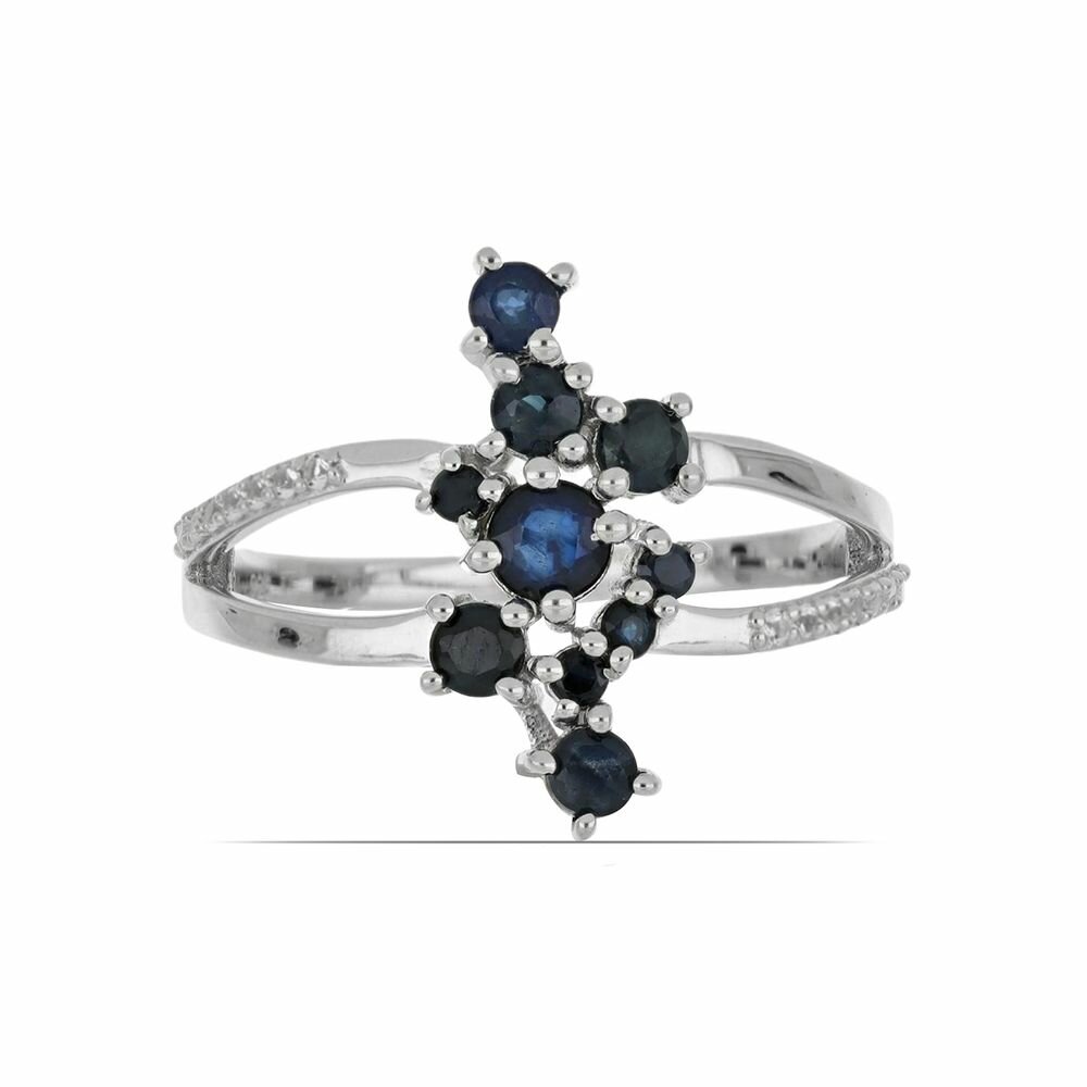 Кольцо, серебро, 925 проба, родирование, кианит