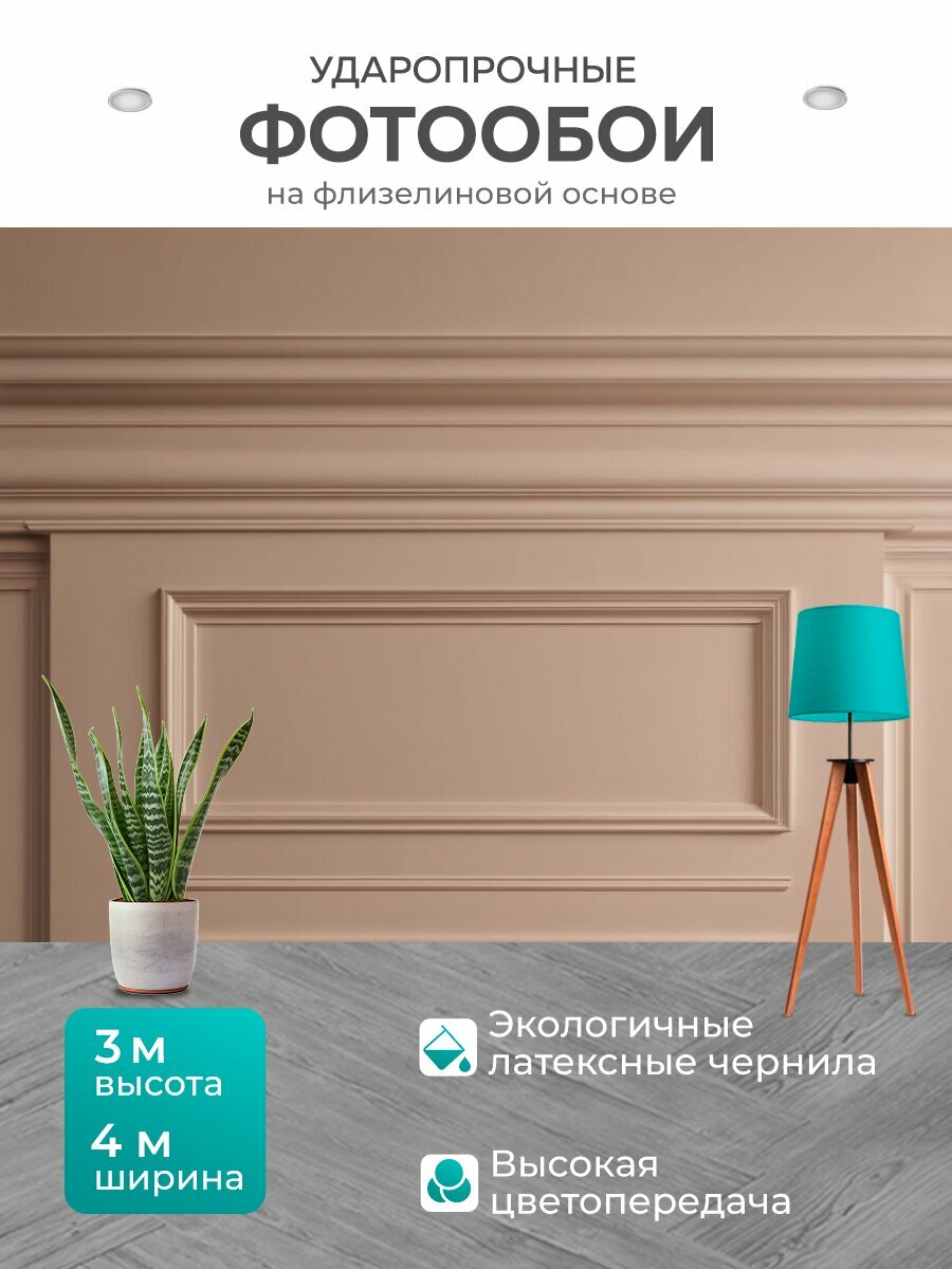 Фотообои моющиеся ударопрочные "Минималистичный стиль с использованием молдинга" 400x300 см. флизелиновые на стену