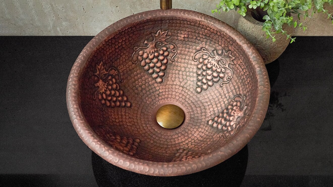 Медная раковина для ванной круглая Sfera M13 42×42×15 см 0012008113