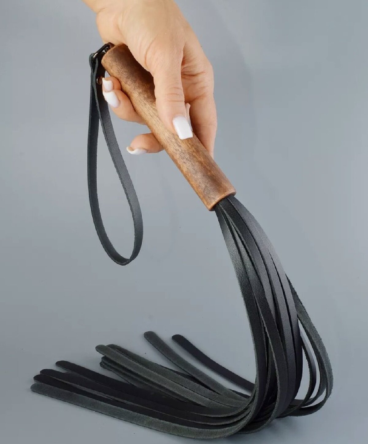 Плеть Sitabella "Эко", натуральная кожа, деревянная ручка 58 см