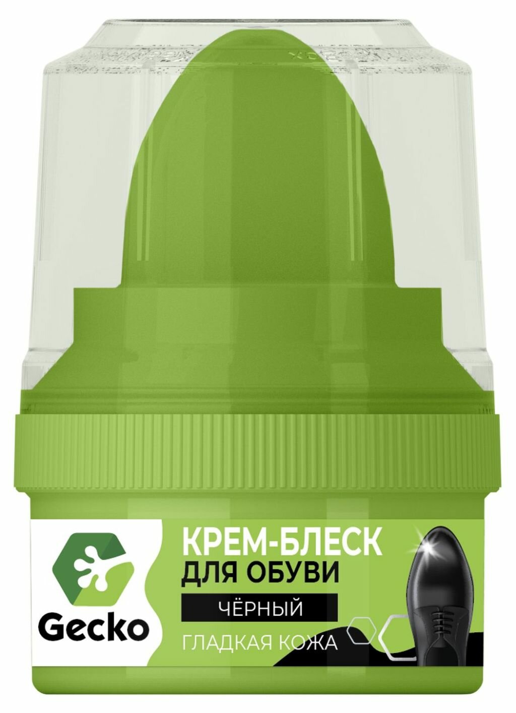 Крем-блеск для обуви GECKO Черный с губкой