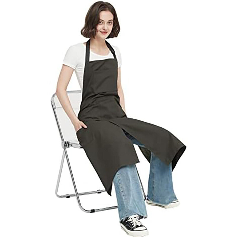 Фартук Senyue "Collection", холст, с разрезом, женский, чёрный