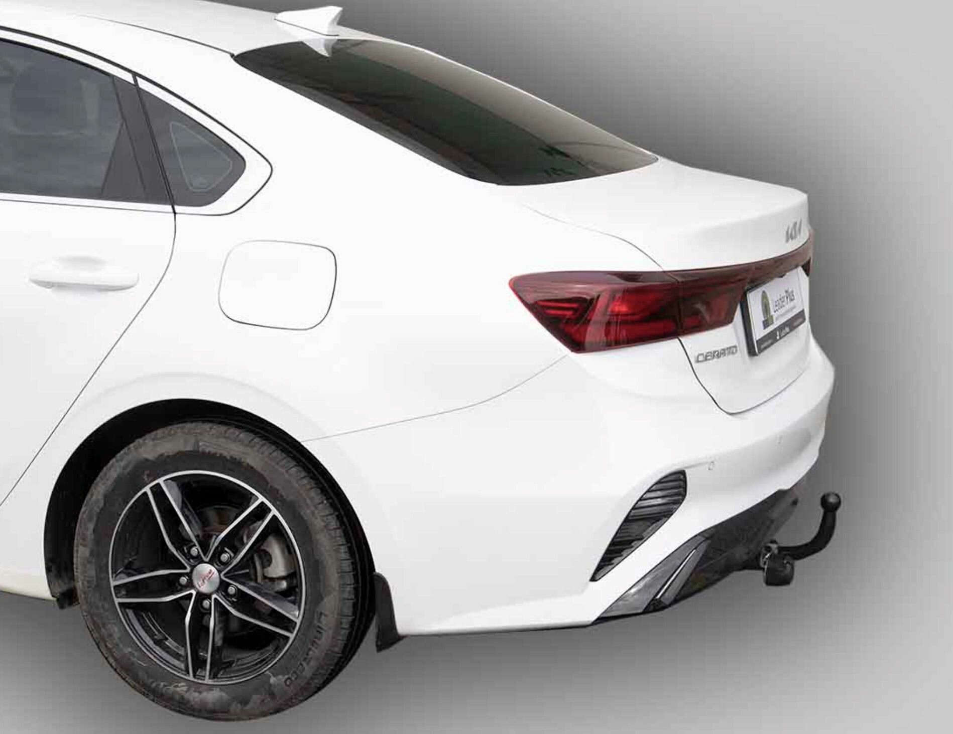Фаркоп Лидер-плюс для Kia Cerato IV седан рестайл 2021- без снятия и выреза бампера. Тип шара: A. Нагрузки: 1200/75 кг, (без электрики в комплекте) - K134-A