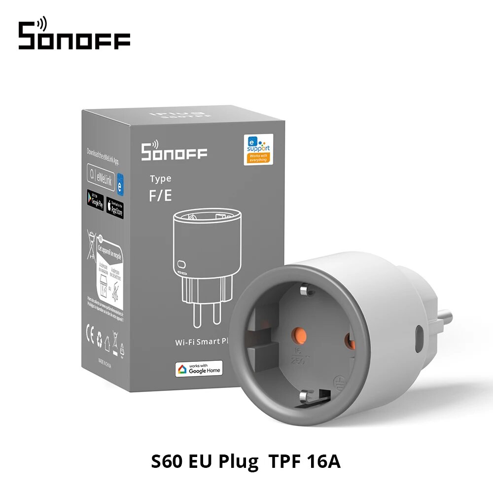 SONOFF S60 EU Wi-Fi умная розетка S60TPF