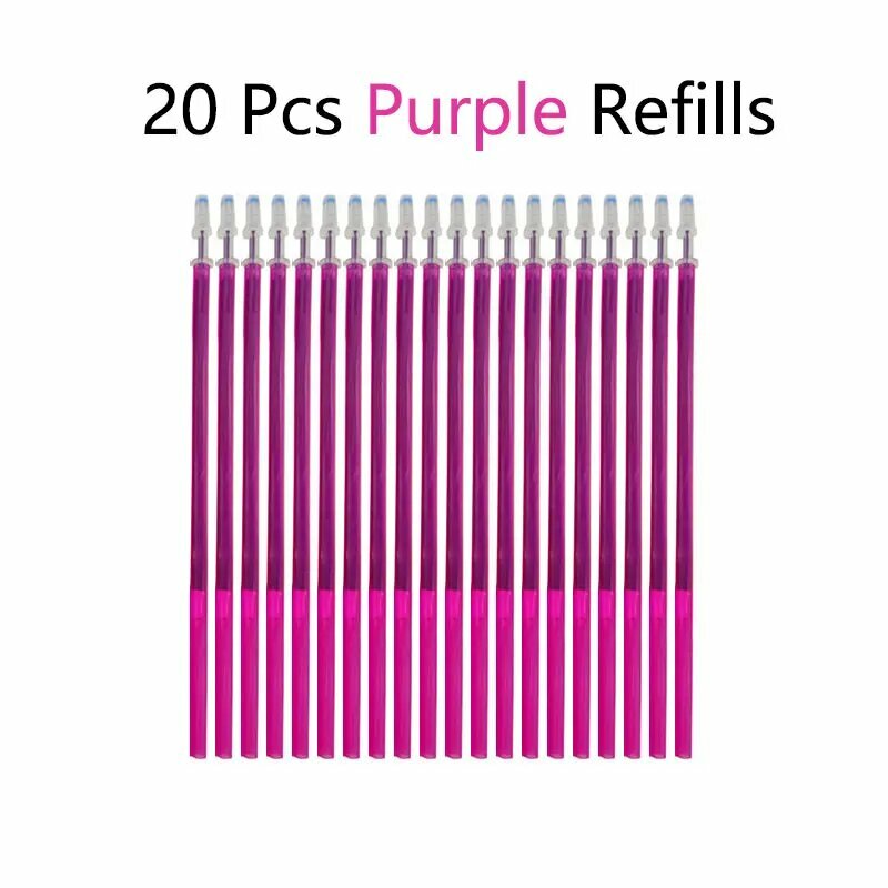 Гелевые ручки EYBOP, набор из 2 шт, перезаправляемые, 0,5 мм, черный/синий/красный/зеленый/оранжевый/фиолетовый Фиолетовый, 20 Pcs Purple refill