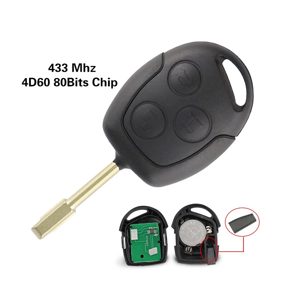 Автомобильный ключ 433 MHz 4D60 80Bits для Ford