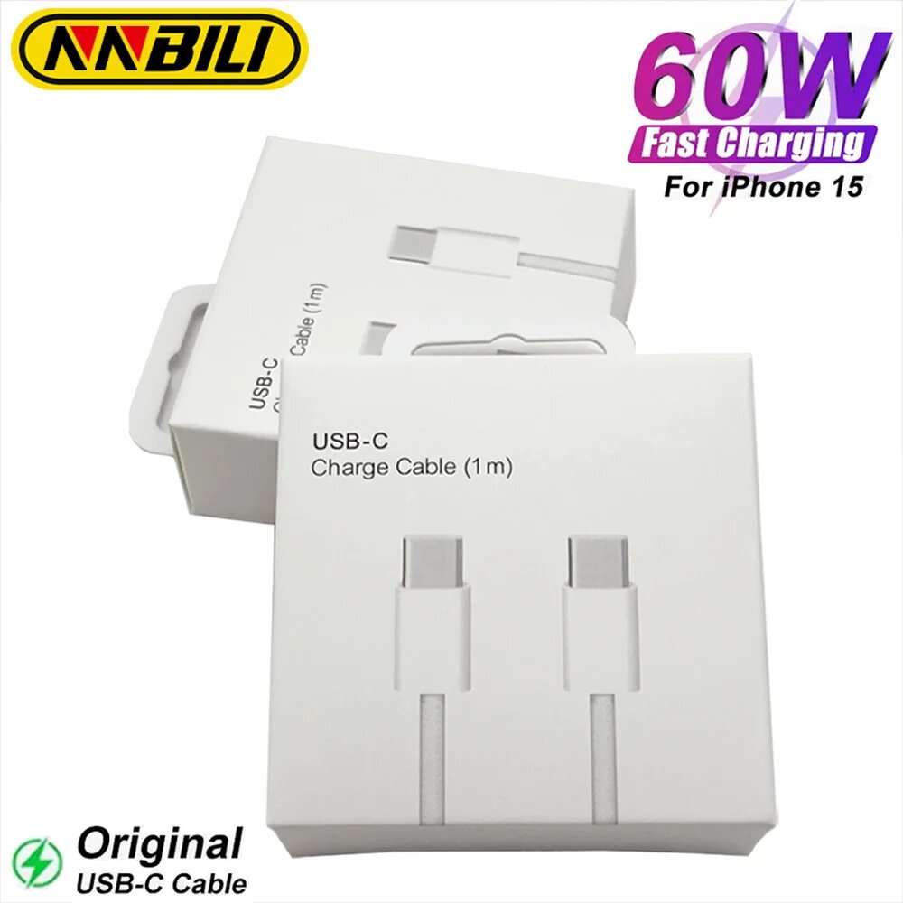 Кабель USB-C для iPhone 15 1м, 60 Вт, тканевый