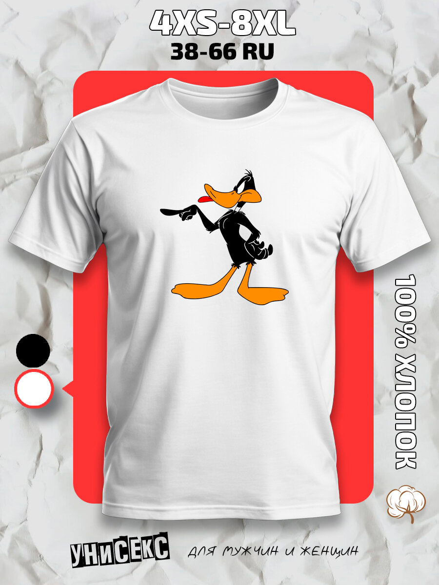 Футболка с принтом даффи дак daffy duck утка