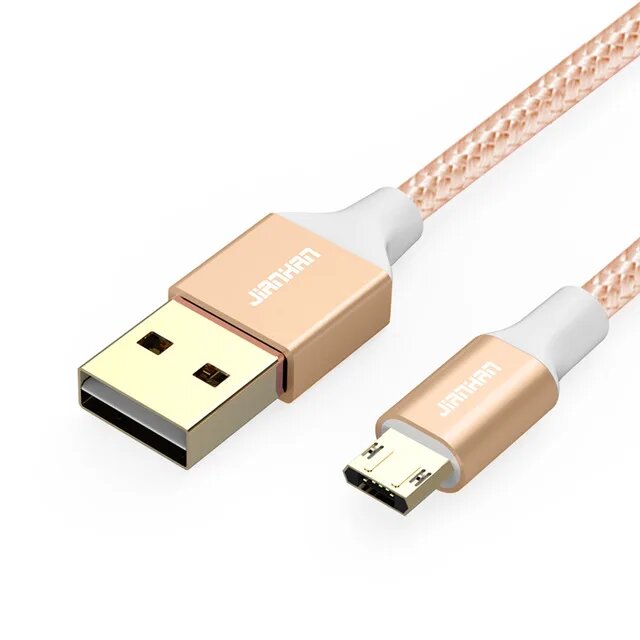 Двусторонний кабель Micro USB в оплетке, кабель для зарядного устройства, двухсторонний кабель Micro USB для быстрой зарядки Xiaomi Sony Samsung Galaxy S6 S7 0.5m, Gold
