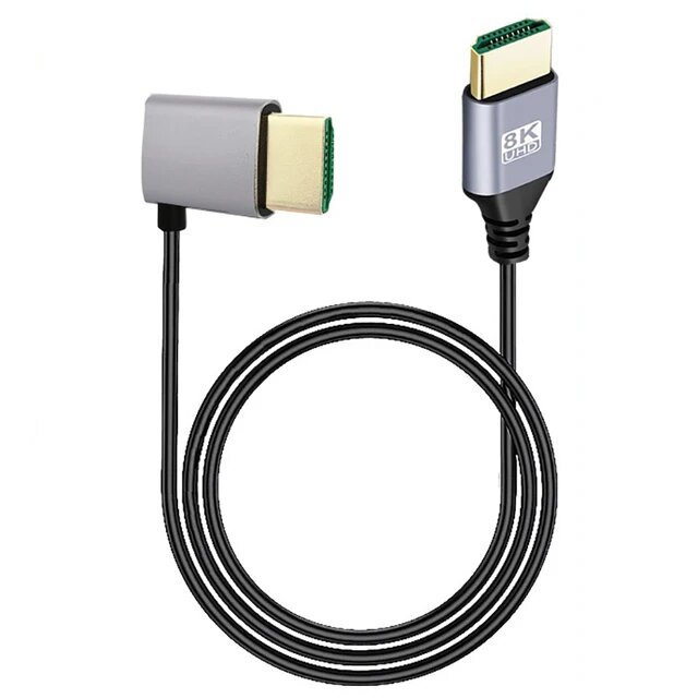 8K HDMI кабель 0.5m Right to Straight
