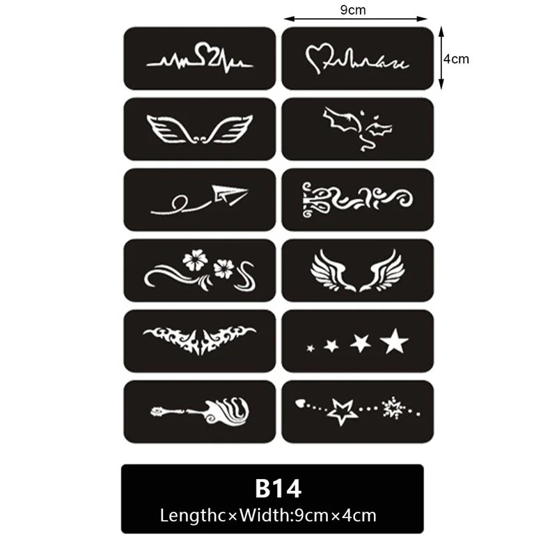 Многоразовые трафареты для татуировок LAIKOU B14