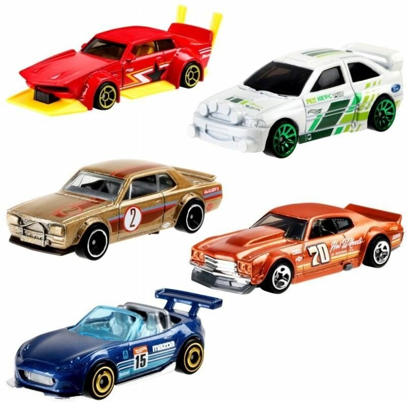 Набор машинок Mattel Hot Wheels Всемирно известный автомобиль, базовая, 1806_FYL12, 5 шт