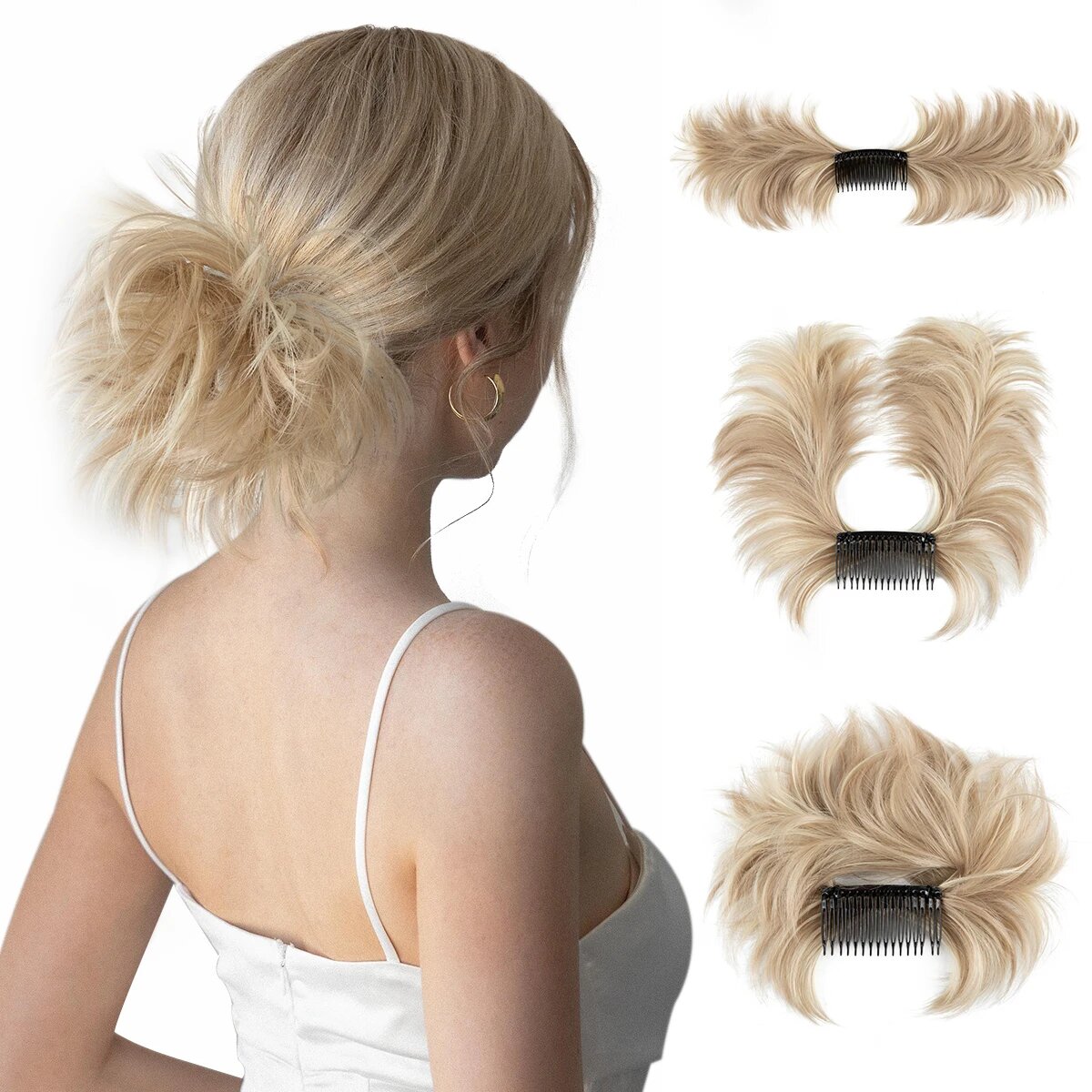 SARLA Синтетический кудрявый шиньон Dirty Blonde