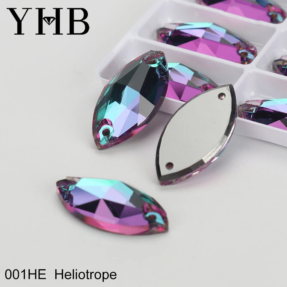 Стразы YHB Navette, 001HE Heliotrope, фиолетовый, 5mm, 10mm