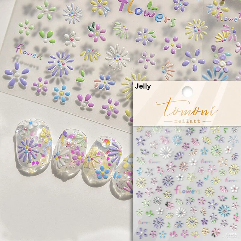 Наклейки для ногтей Tomoni Jelly, цветы, Цвет: MP5758TO3829