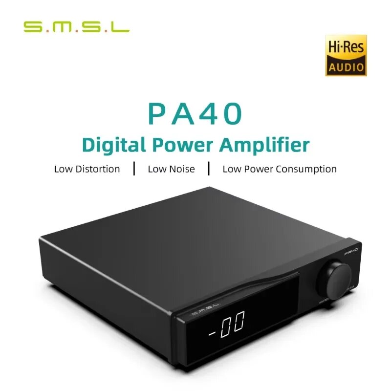 SMSL PA40 Digital Power Amplifier, черный, EU