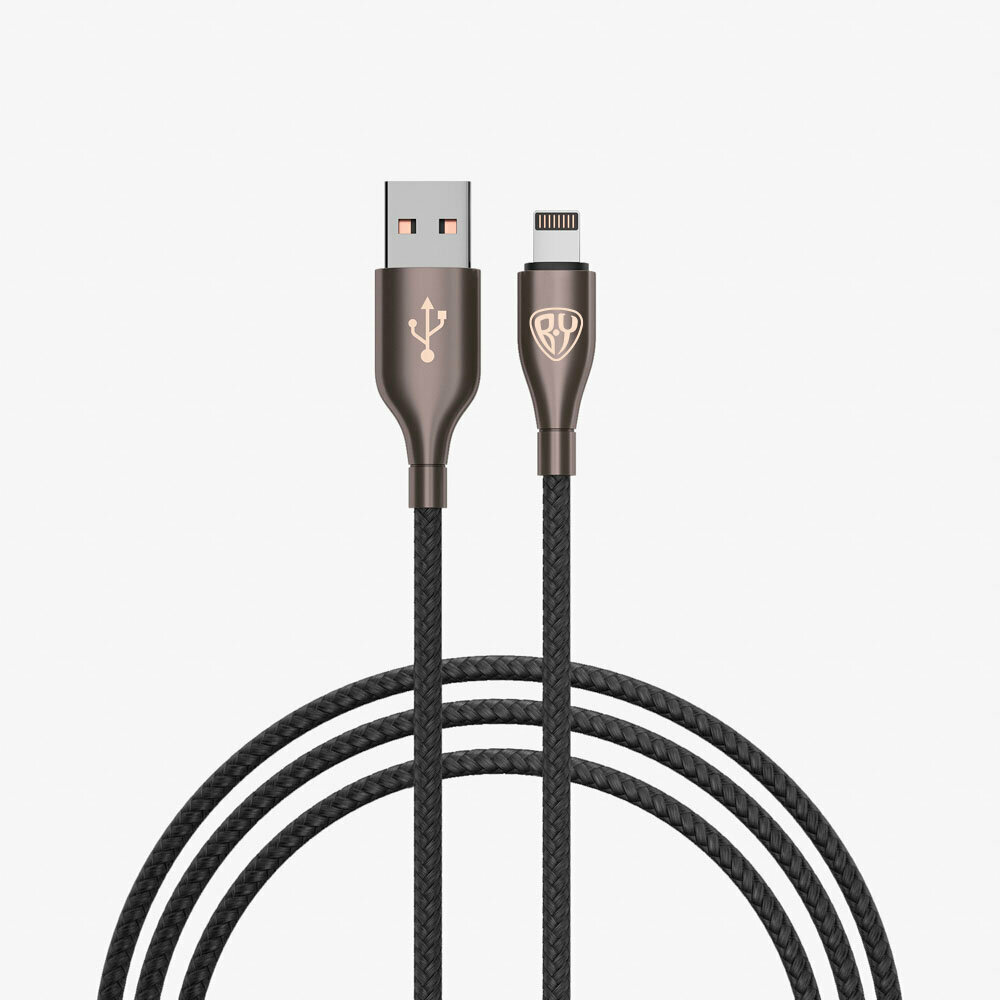 Кабель для айфона / USB lightning для iPhone, iPad и AirPods черный 1 метр