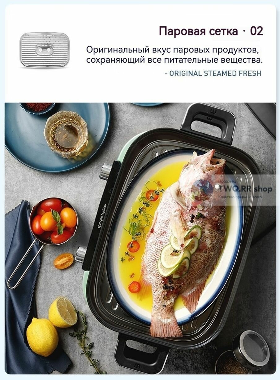 Электросковорода Morphy Richards, антипригарное покрытие, сменные панели, ручка для переноски, 1600 Вт — фото 1