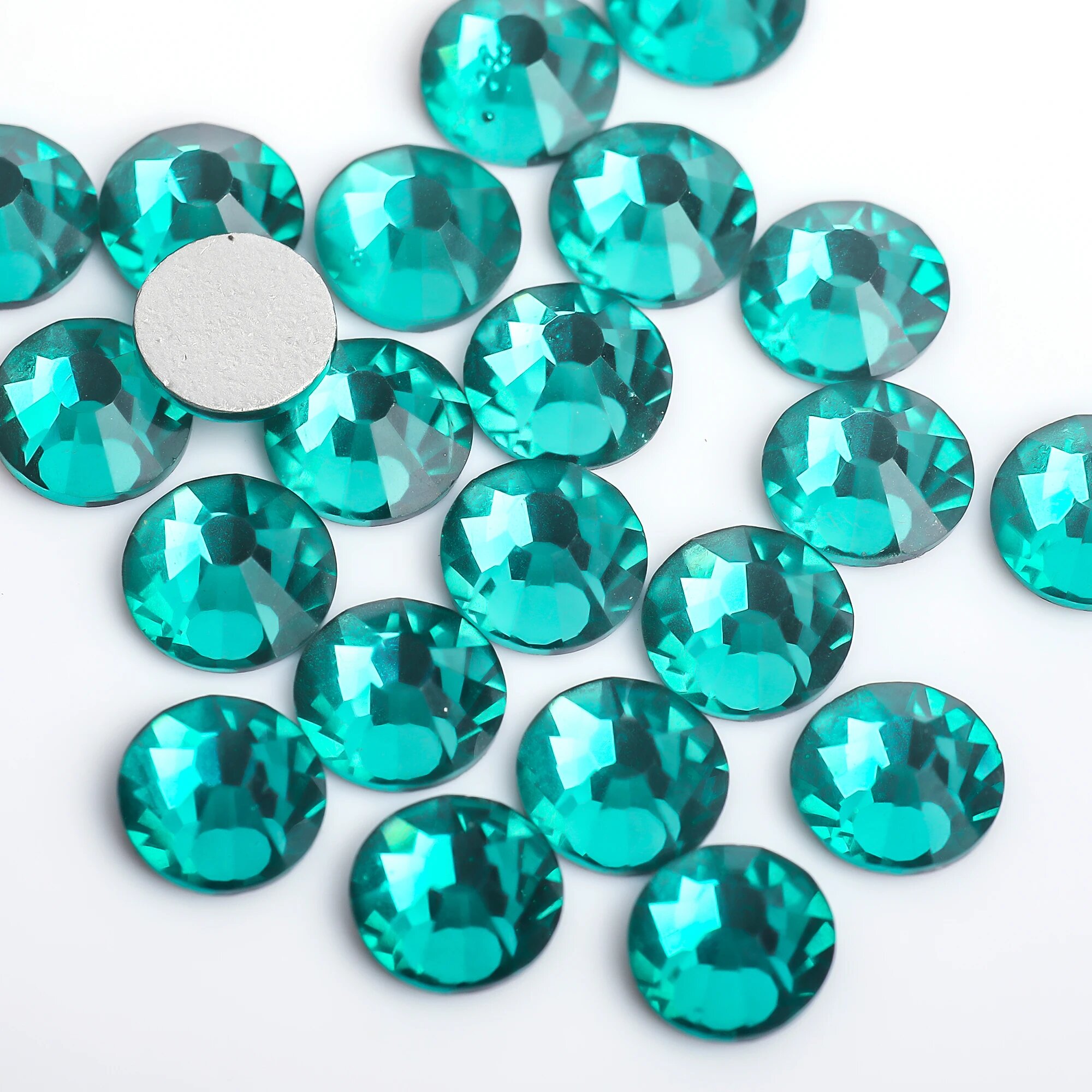 Черные стеклянные стразы для дизайна ногтей ZhanwSP SS30--288pcs, Green Zircon