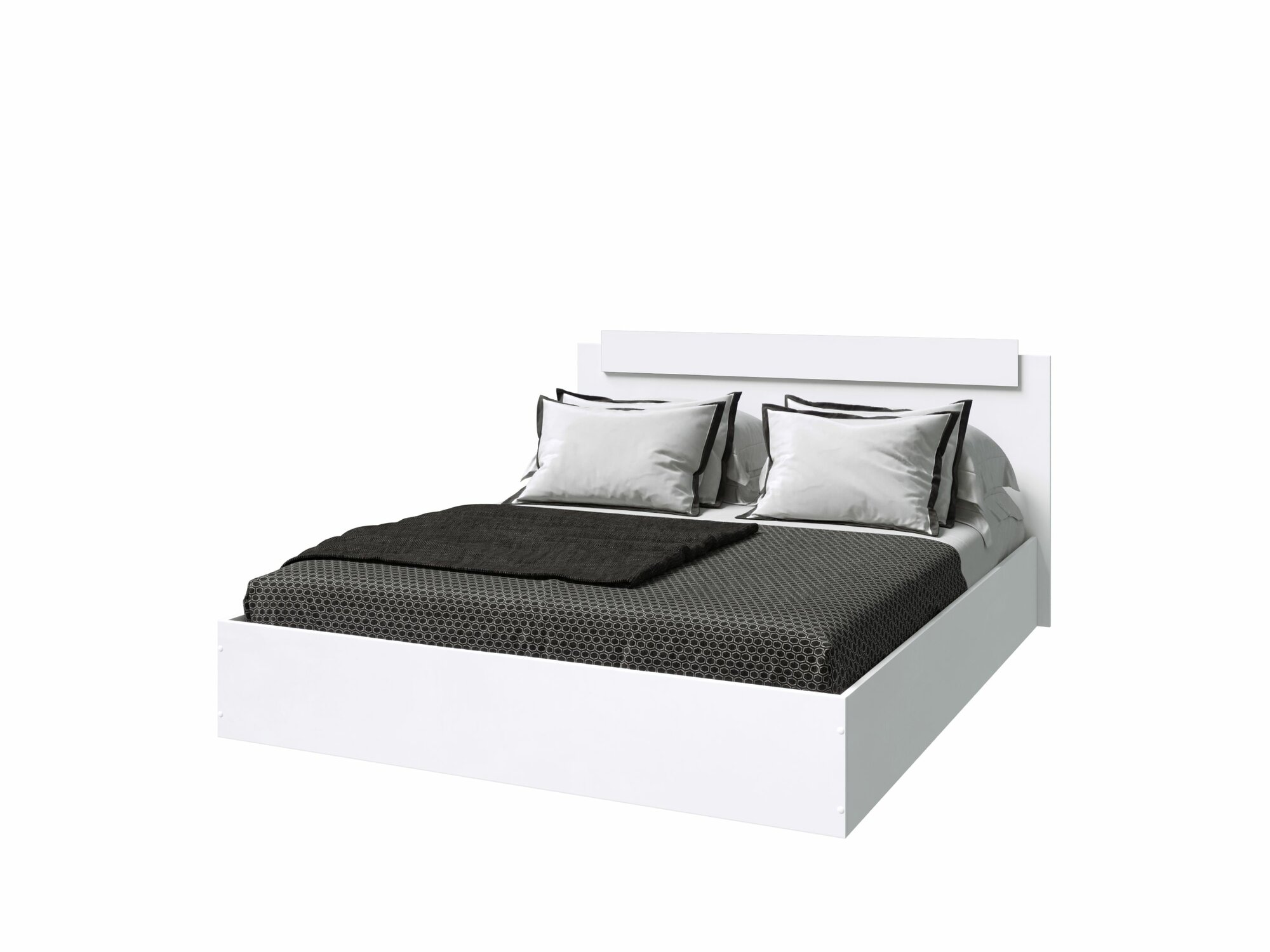 ЛДСП Кровать ЭКО 1,6 Белый гладкий (Эра)