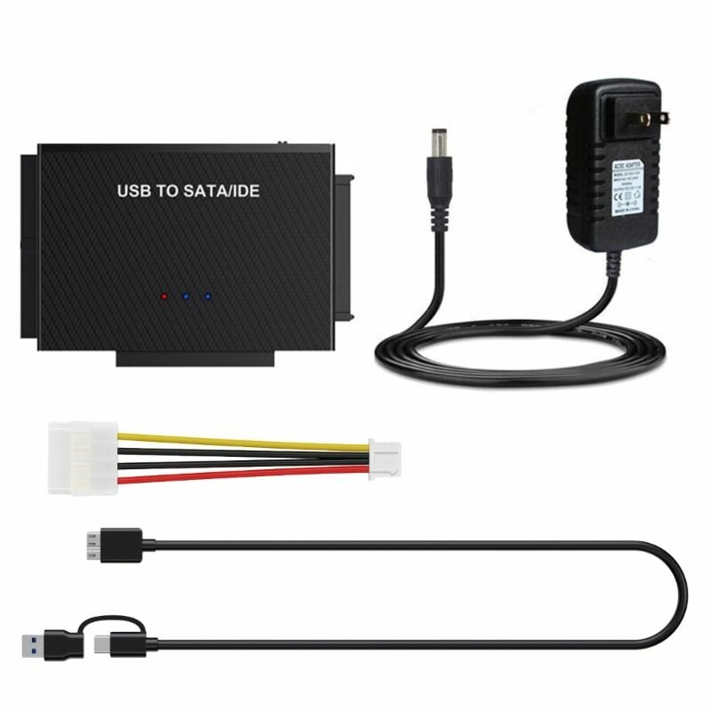 Адаптер жесткого диска USB3.0 Кабель USB-SATA IDE с переключением питания для 2,5-3,5-дюймовых жестких дисков SSD Шнур