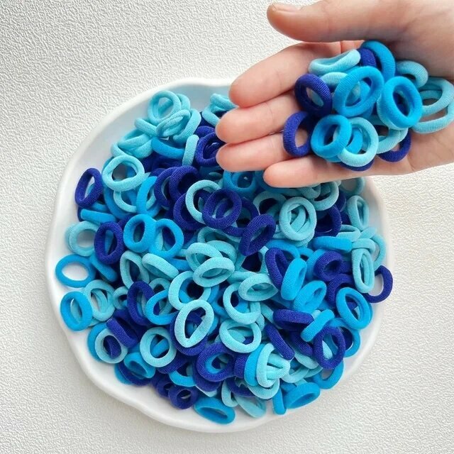 Детские нейлоновые резинки для волос Синий, 20pcs, 9