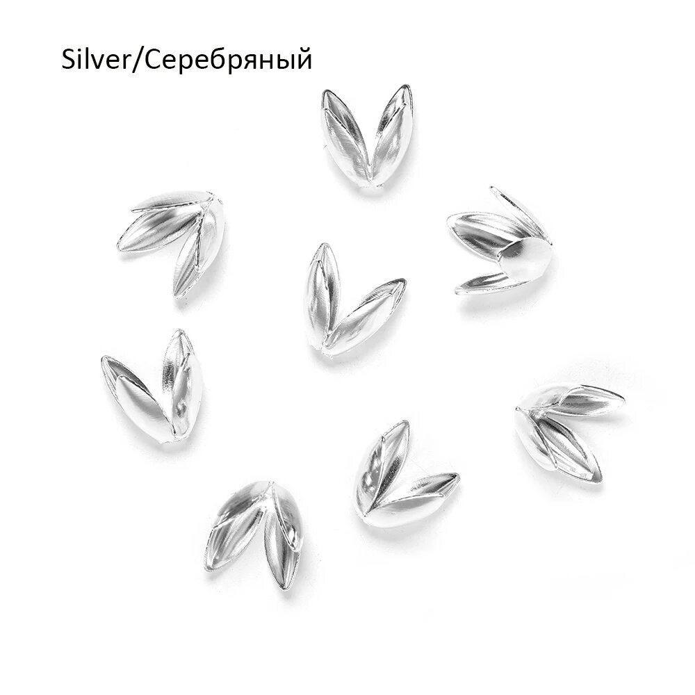 100 шт, подвески St.kunkka, лепестки, золото, серебро Серебряный, Silver