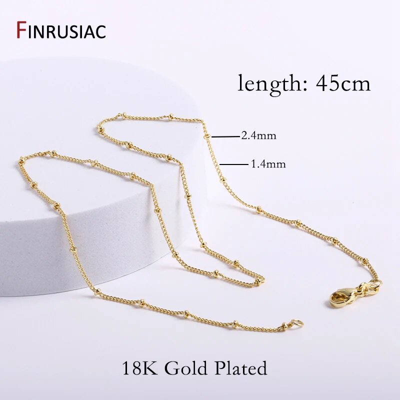 Золотая цепочка FINRUSIAC 45 см, 18k gold plated, 5 pieces