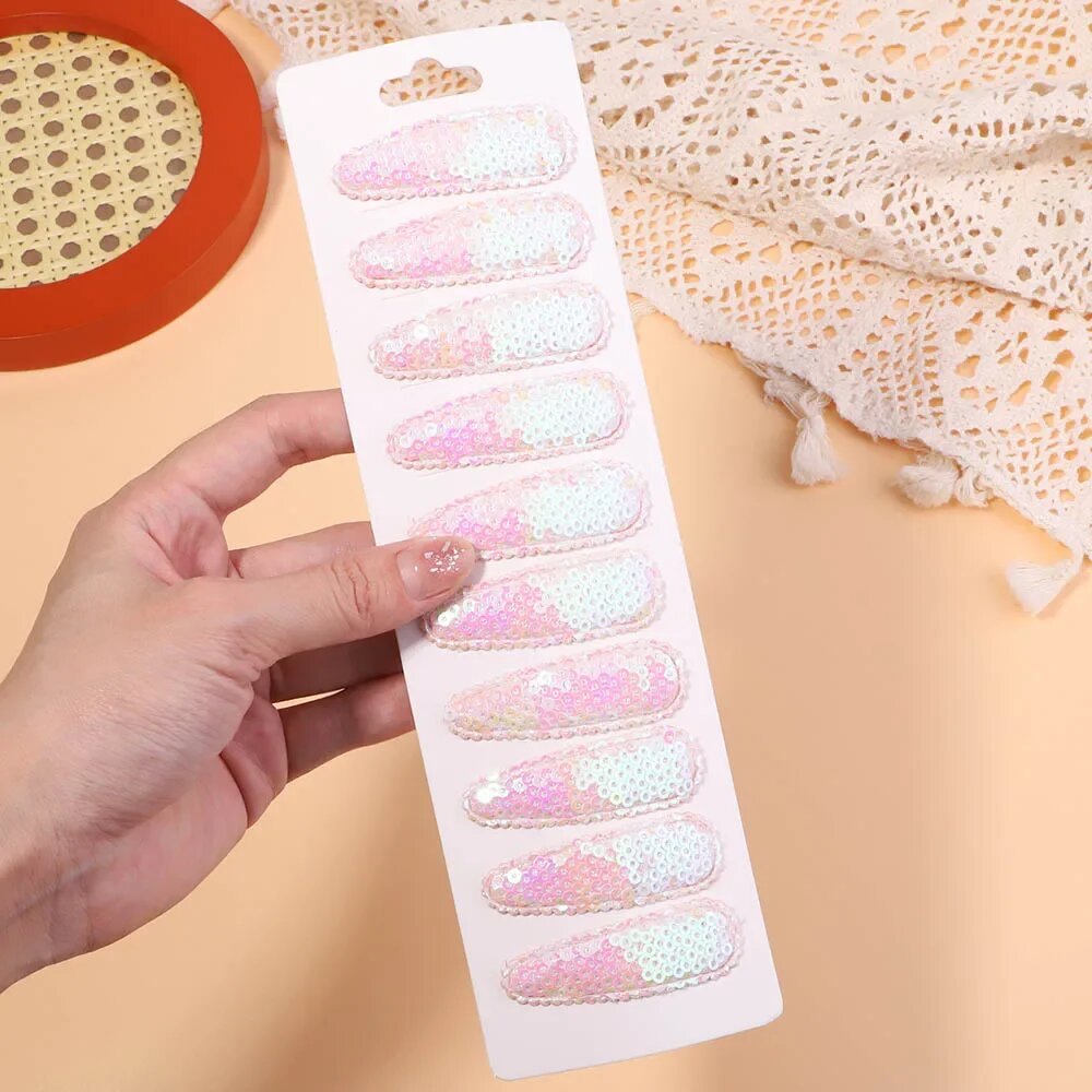 10 шт. металлические заколки BABY BOWS с градиентными блестками