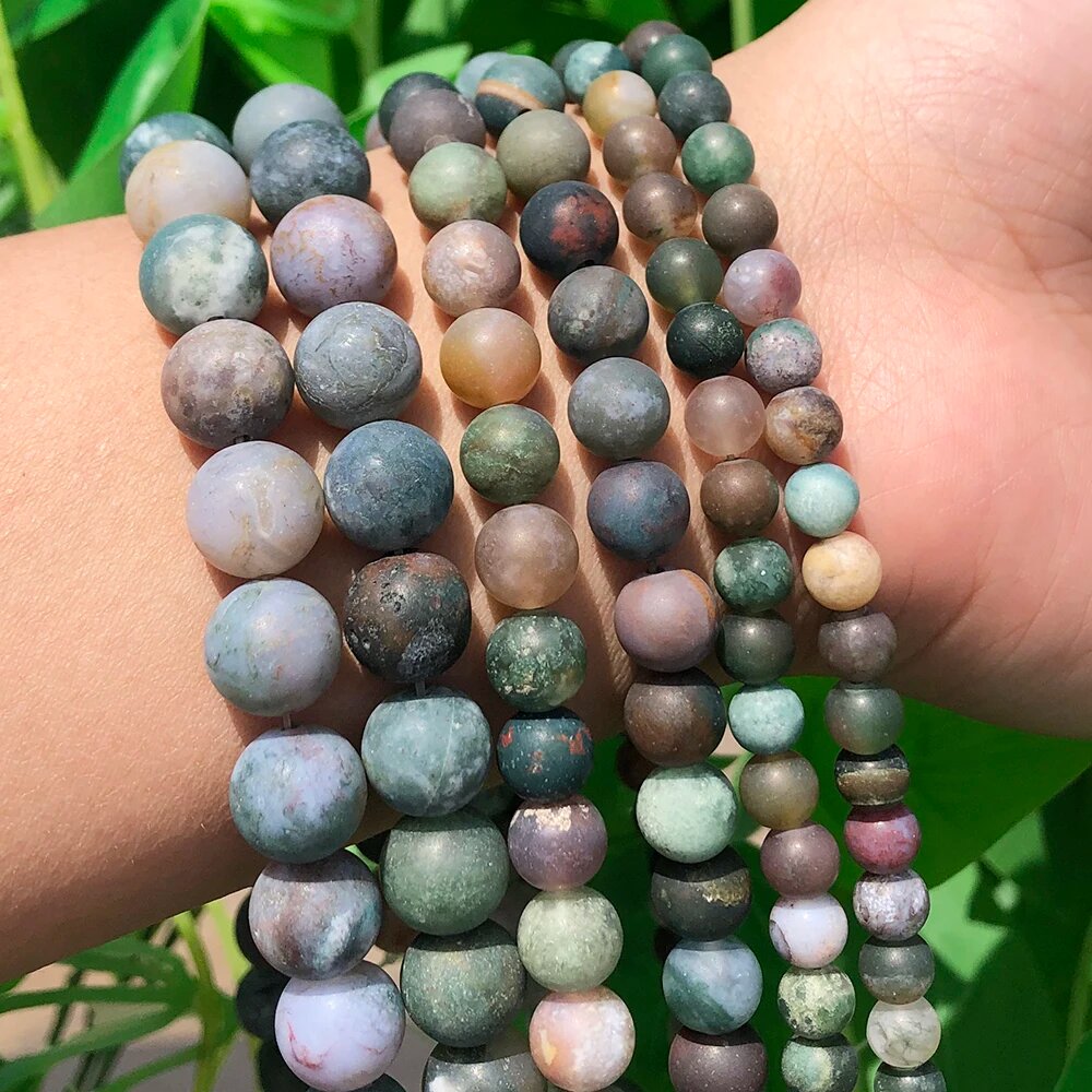 Бусы из авантюрина, 8 мм, Indian agate, 46 шт