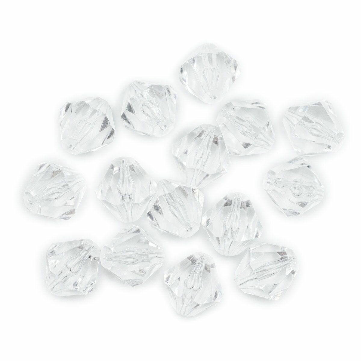 4850 Бусины пластиковые, акрил, прозрач. в цвете, граненый биконус, 16мм, 25гр, Astra&Craft (1 прозрачный)