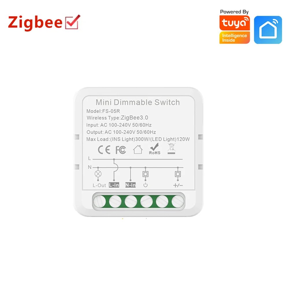 Модули диммера Tuya Smart WiFi/ZigBee, светодиодные фонари, переключатель с регулируемой Zigbee 1PC
